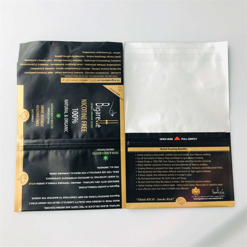 Eco Friendly Recyclable Plastic Rolling Tobacco Packaging Baccy Pouch ...
