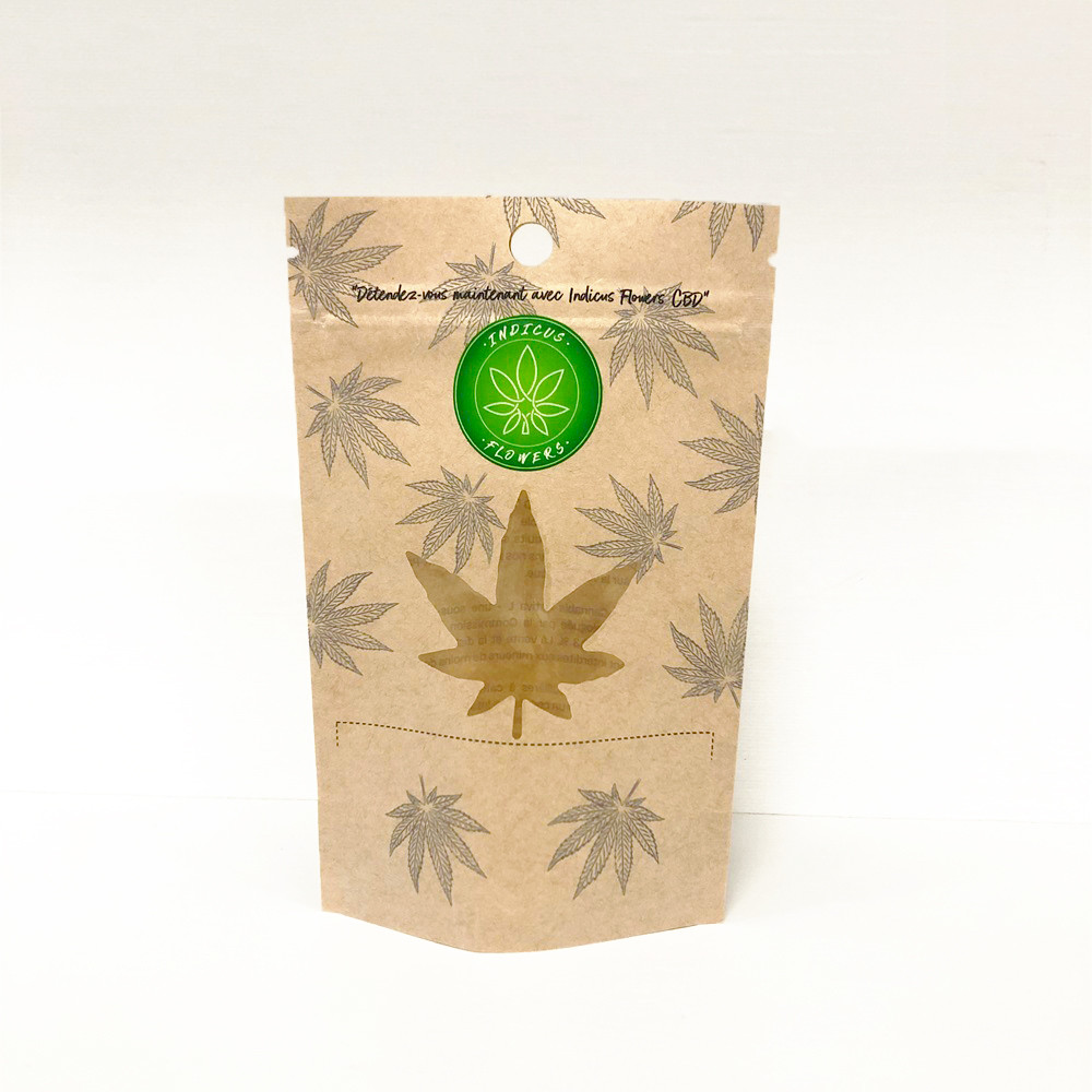 Moisture Proof Marijuana Packaging Bags Kraft Paper Pouches With Window ...